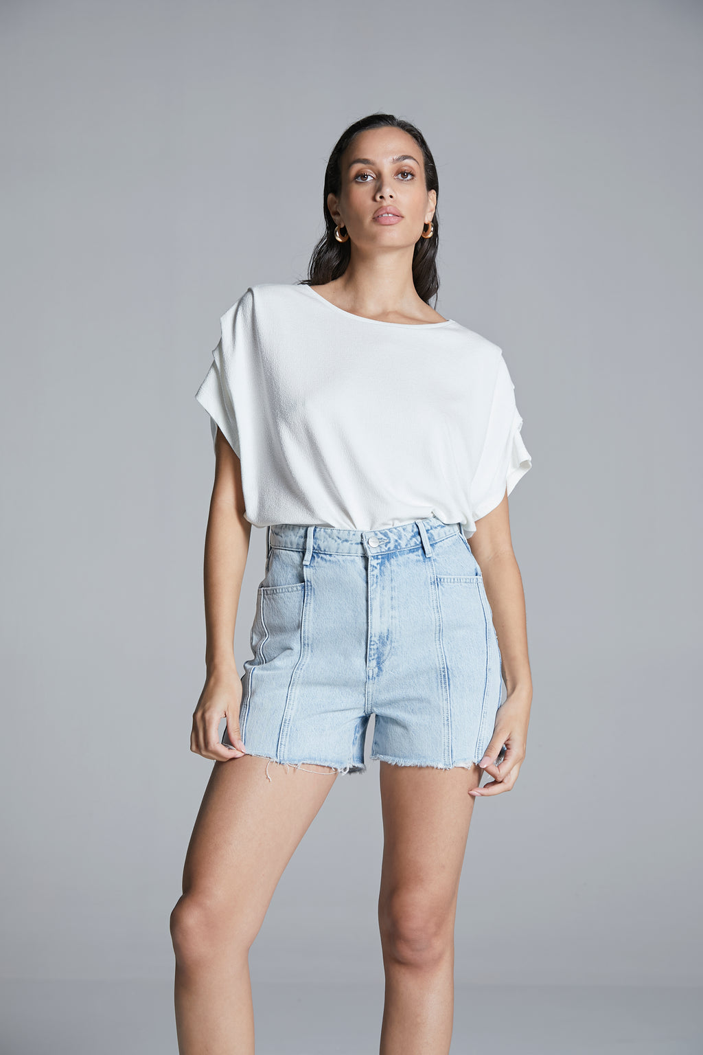 Relaxed Denim Shorts With Seams – homagetodenim